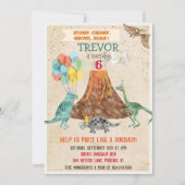 ANY AGE - Dinosaur Volcano Birthday Invitation | Zazzle