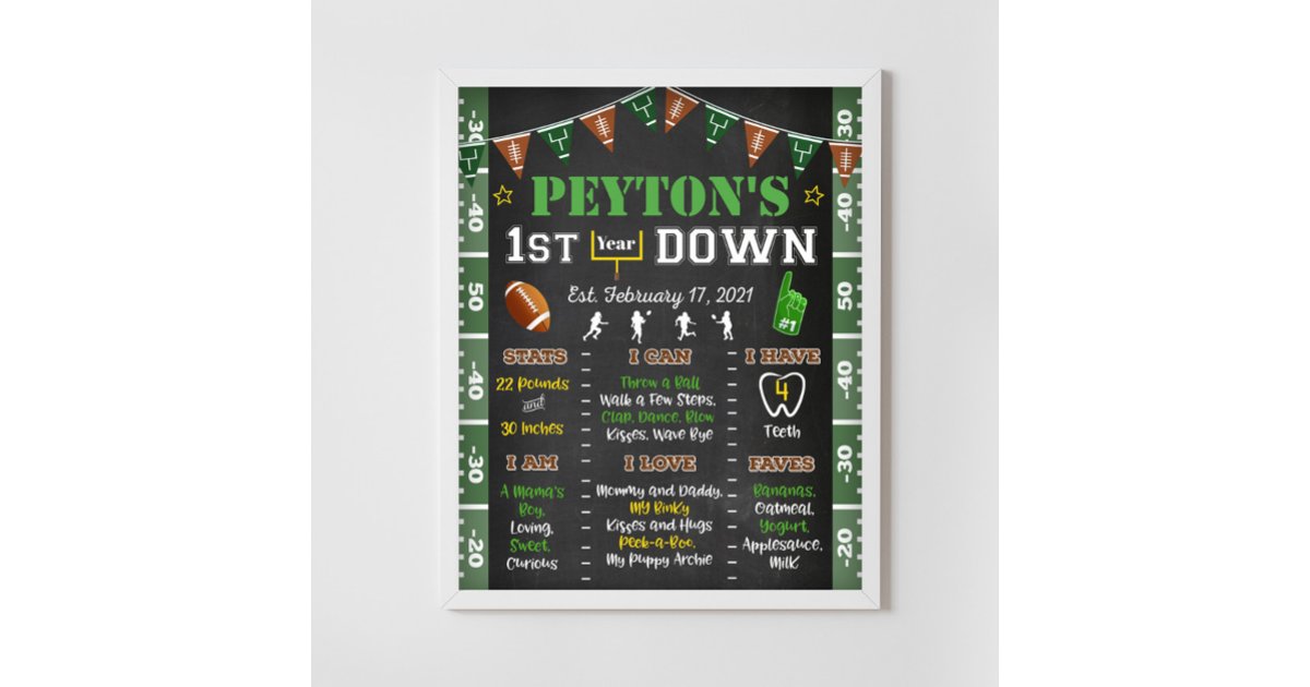 ANY AGE - Football Milestone Birthday Poster | Zazzle