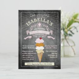 ANY AGE - Ice Cream Parlor Birthday Invitation | Zazzle
