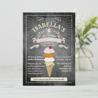 ANY AGE - Ice Cream Parlor Birthday Invitation | Zazzle