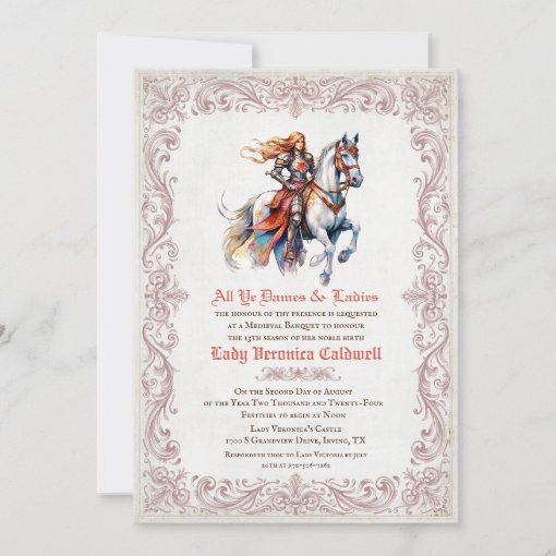 ANY AGE - Medieval Renaissance Birthday Invitation | Zazzle