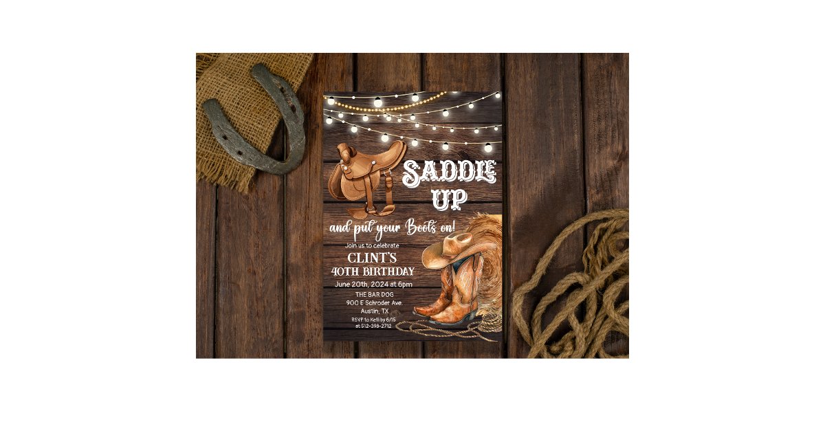 ANY AGE - Saddle Up Western Invitation | Zazzle