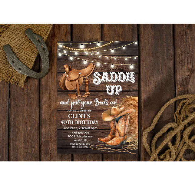 ANY AGE - Saddle Up Western Invitation | Zazzle