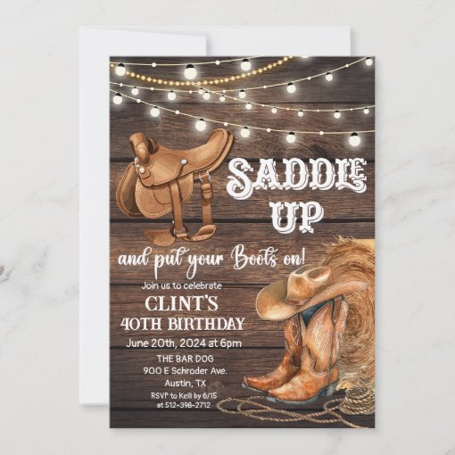 ANY AGE - Saddle Up Western Invitation | Zazzle
