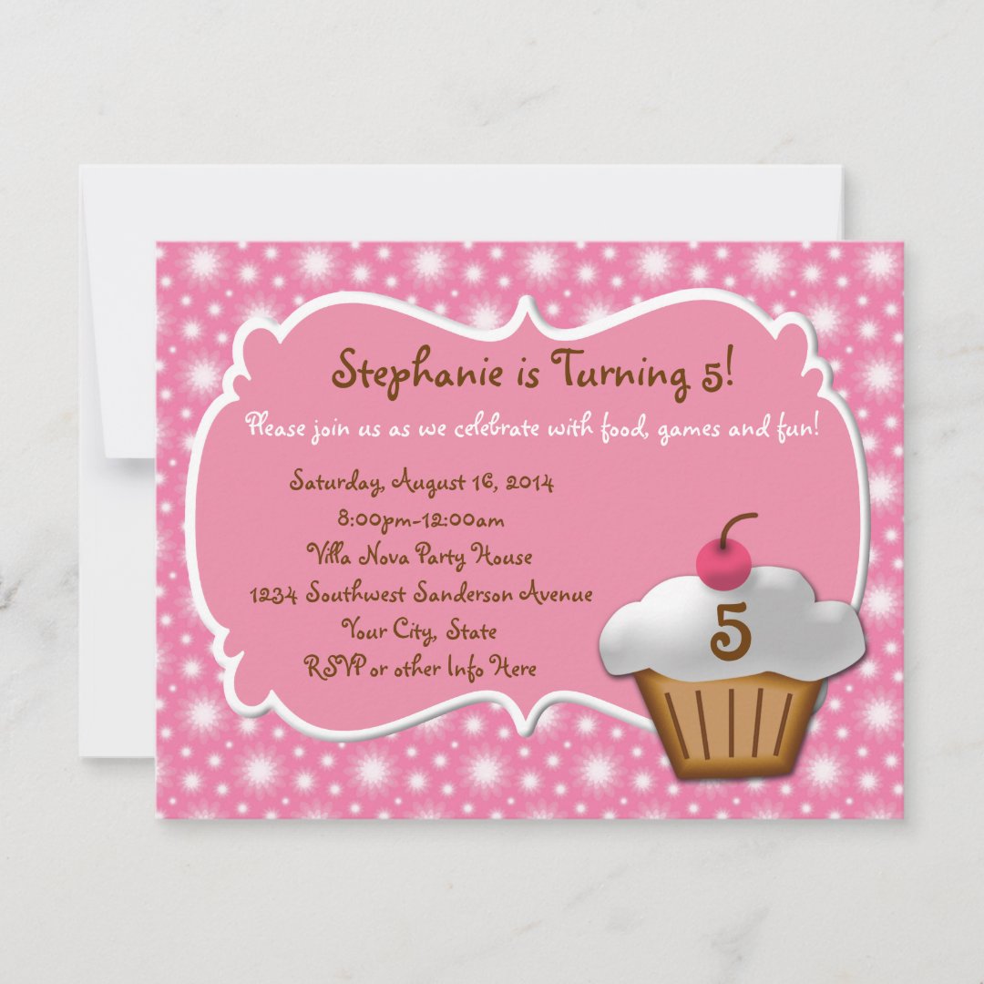 Any Age, Swell Sweet Cupcake Birthday Invitations | Zazzle