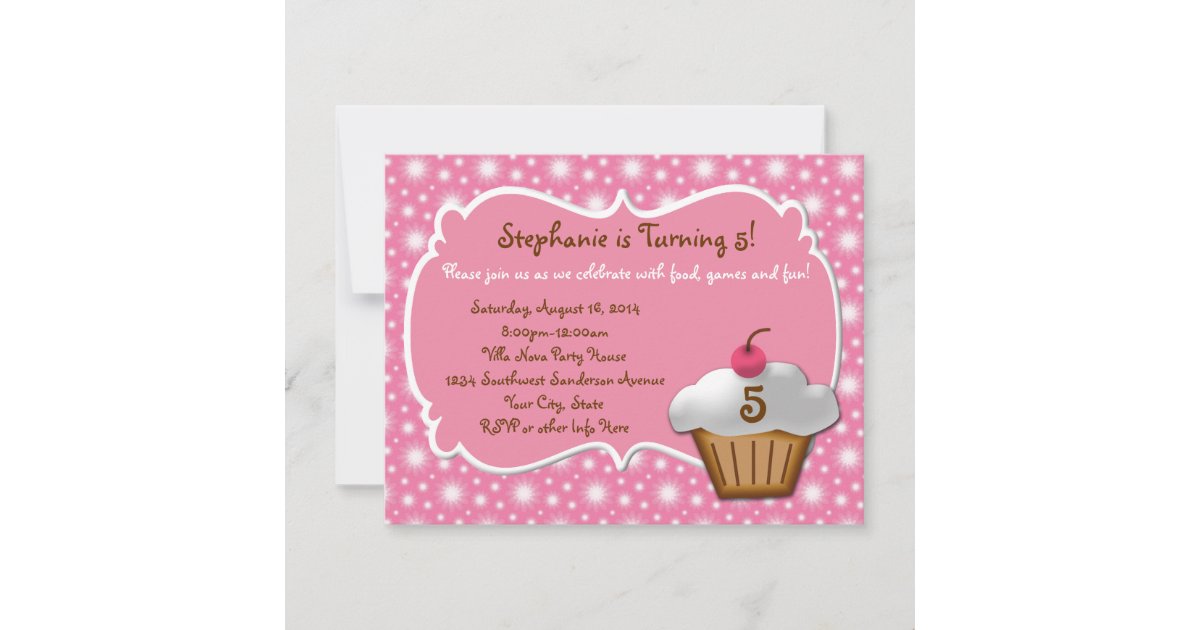Any Age, Swell Sweet Cupcake Birthday Invitations | Zazzle