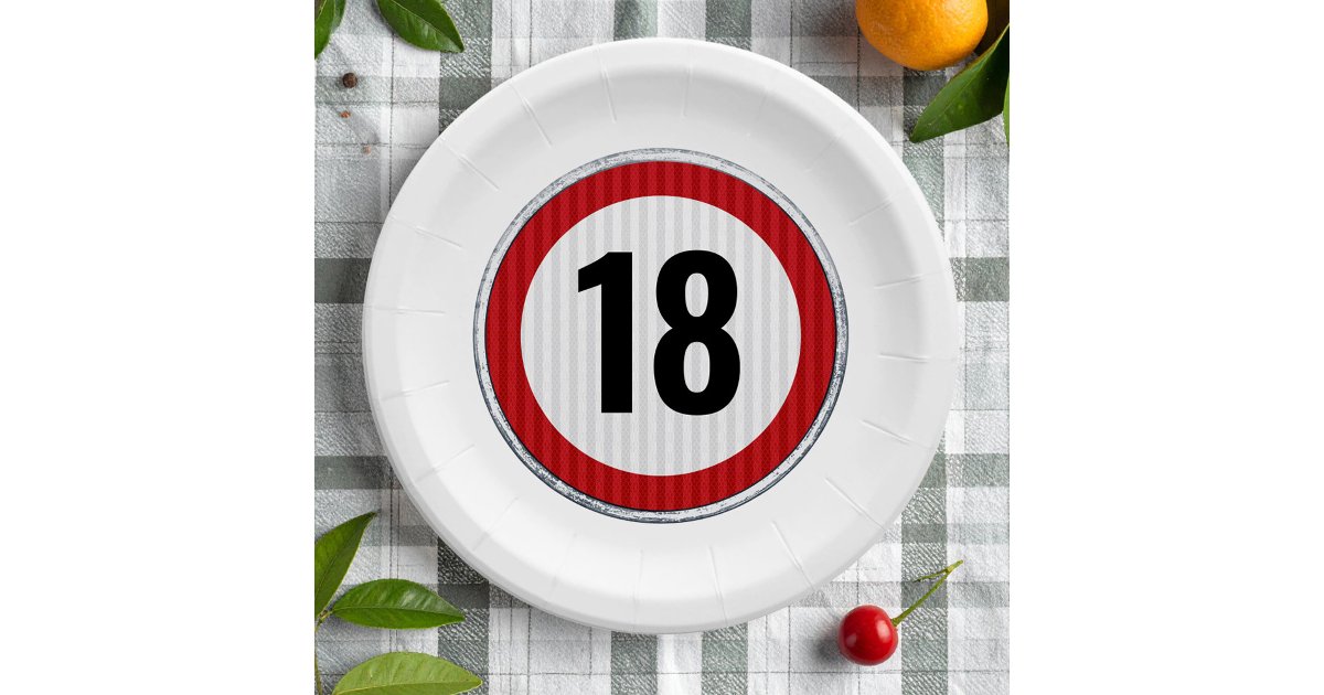 ANY AGE traffic sign Paper Plates | Zazzle