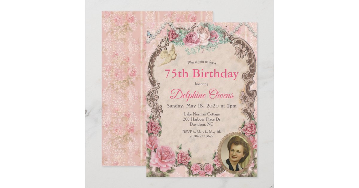 ANY AGE - Vintage Victorian Birthday Invitation | Zazzle
