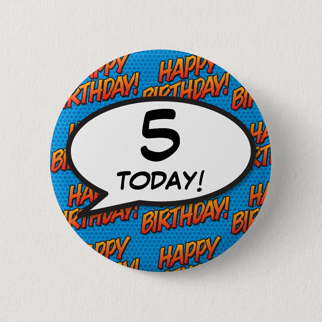Any Birthday Age Fun Retro Comic Book Button | Zazzle