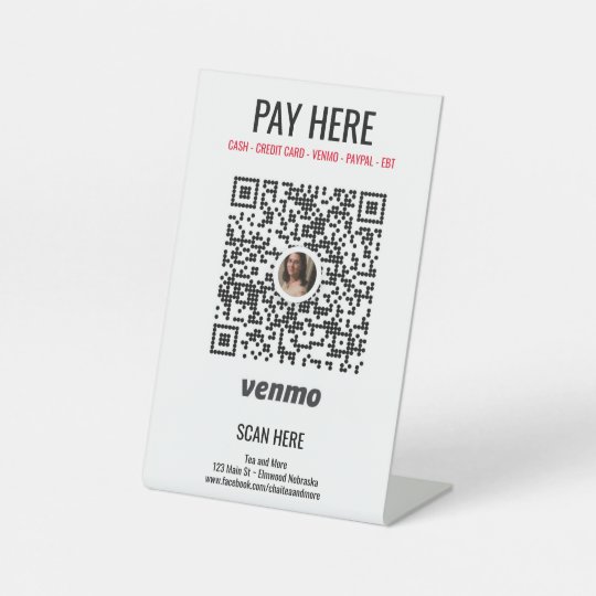 Any Business Venmo Pay Here Pedestal Sign | Zazzle.com