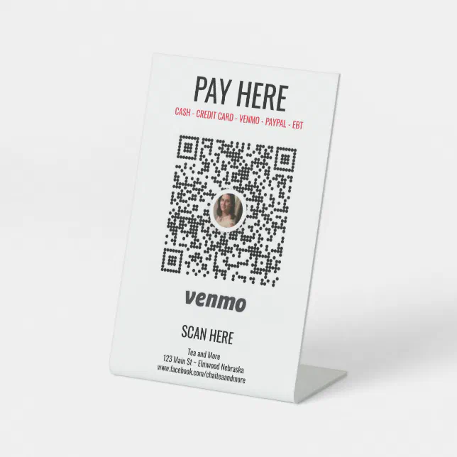 Any Business Venmo Pay Here Pedestal Sign | Zazzle
