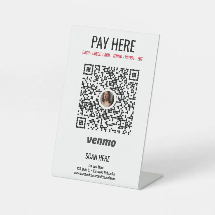 Any Business Venmo Pay Here Pedestal Sign | Zazzle