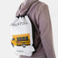 Any Color Background School Bus Drawstring Bag | Zazzle