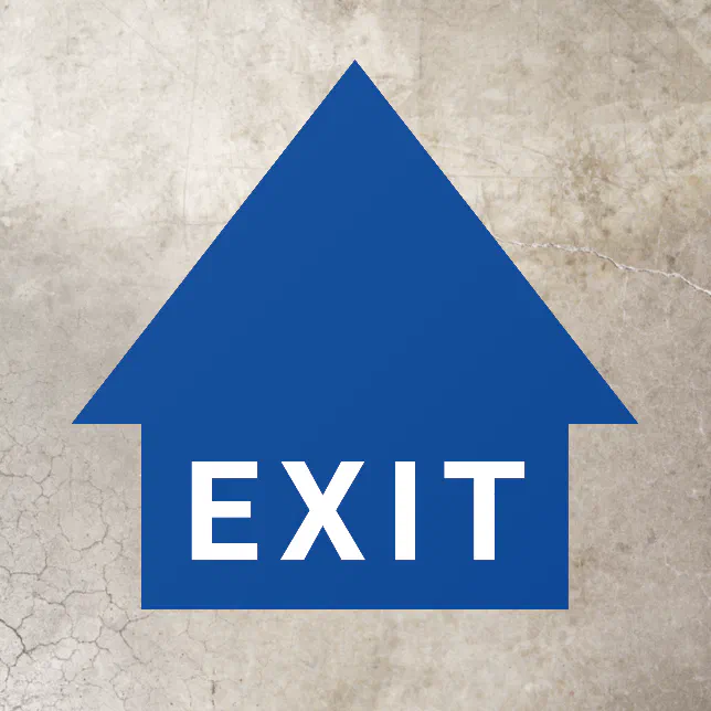 Any color big exit arrow directional blue white floor decals | Zazzle
