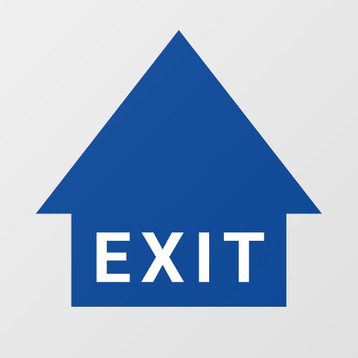 Any color big exit arrow directional blue white floor decals | Zazzle