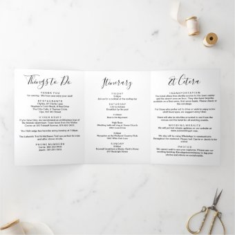 Any Color Dominican Republic Wedding Welcome Tri-Fold Program | Zazzle