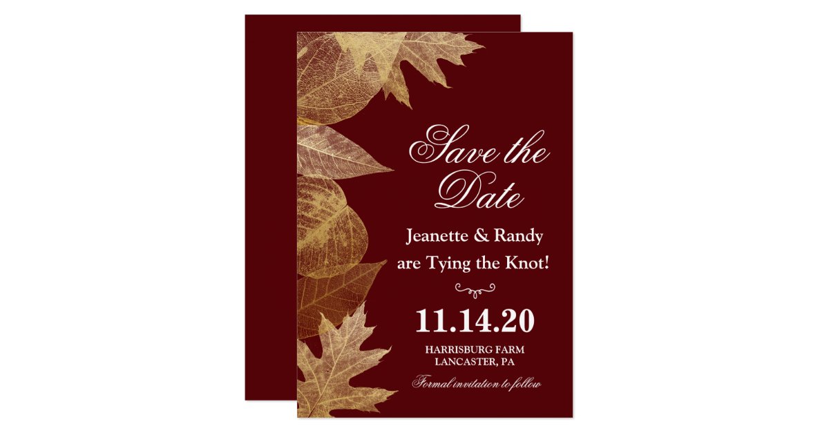 ANY COLOR - Fall Wedding Save the Date Invitation | Zazzle.com