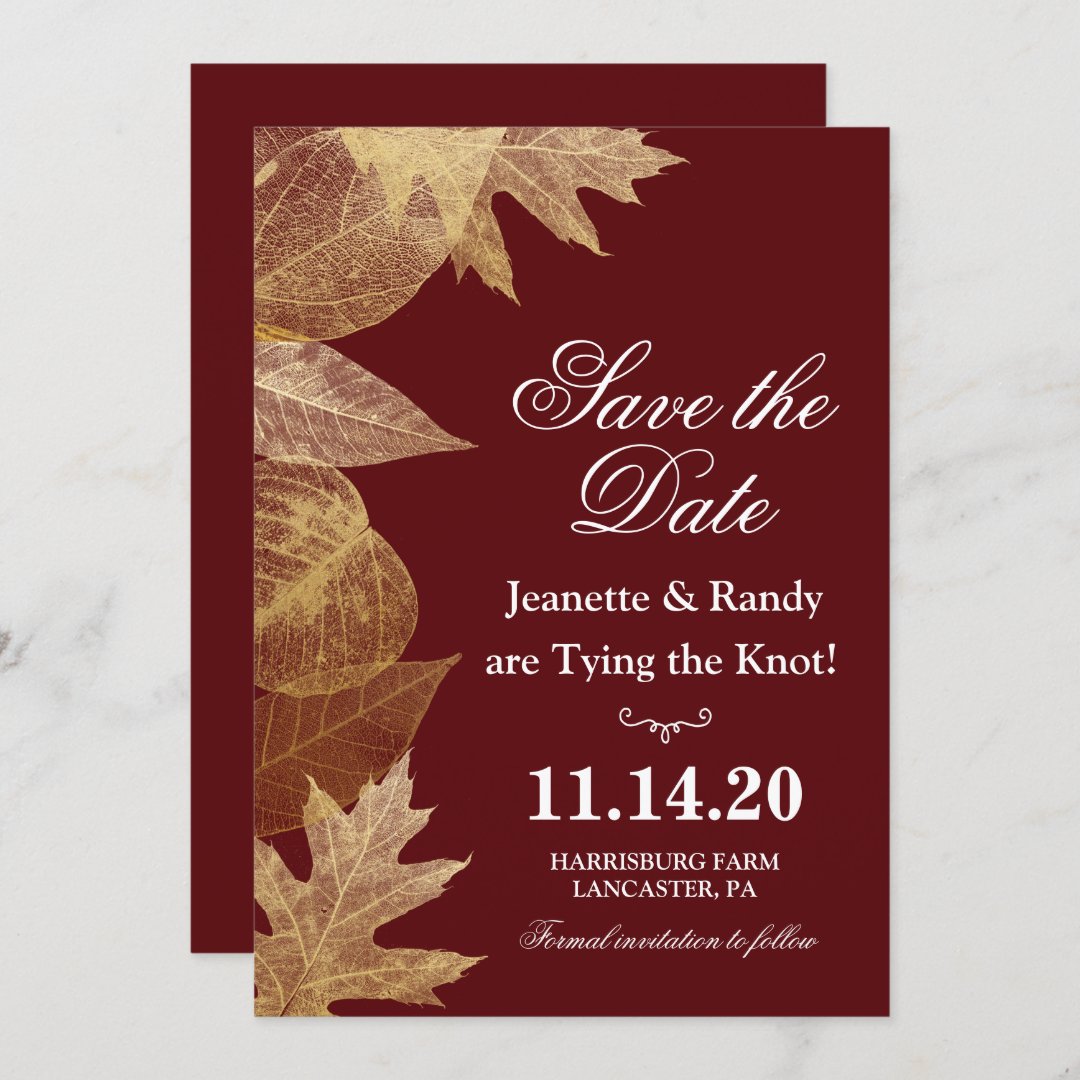 ANY COLOR - Fall Wedding Save the Date Invitation | Zazzle
