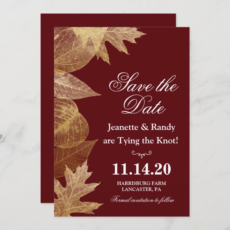 ANY COLOR - Fall Wedding Save the Date Invitation | Zazzle