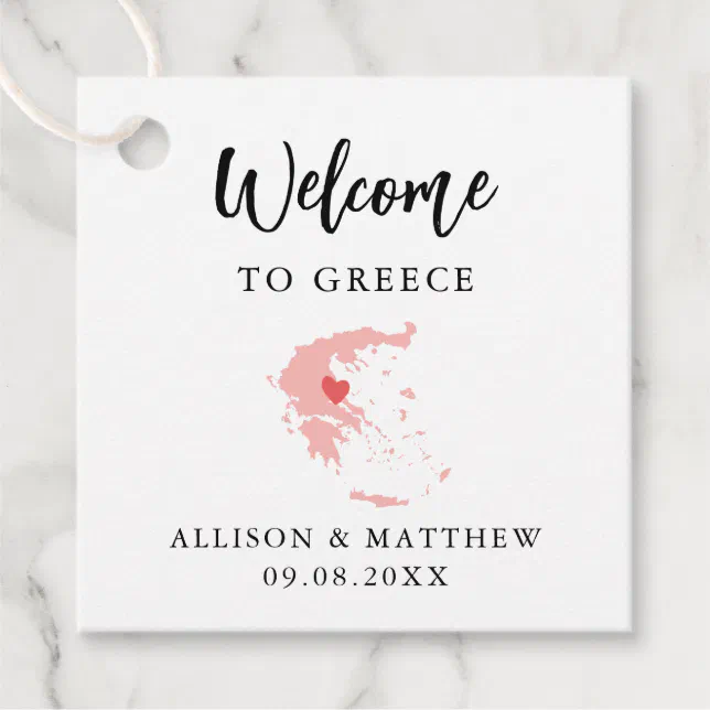 Any Color Greece Wedding Welcome Bag Favor Tags | Zazzle