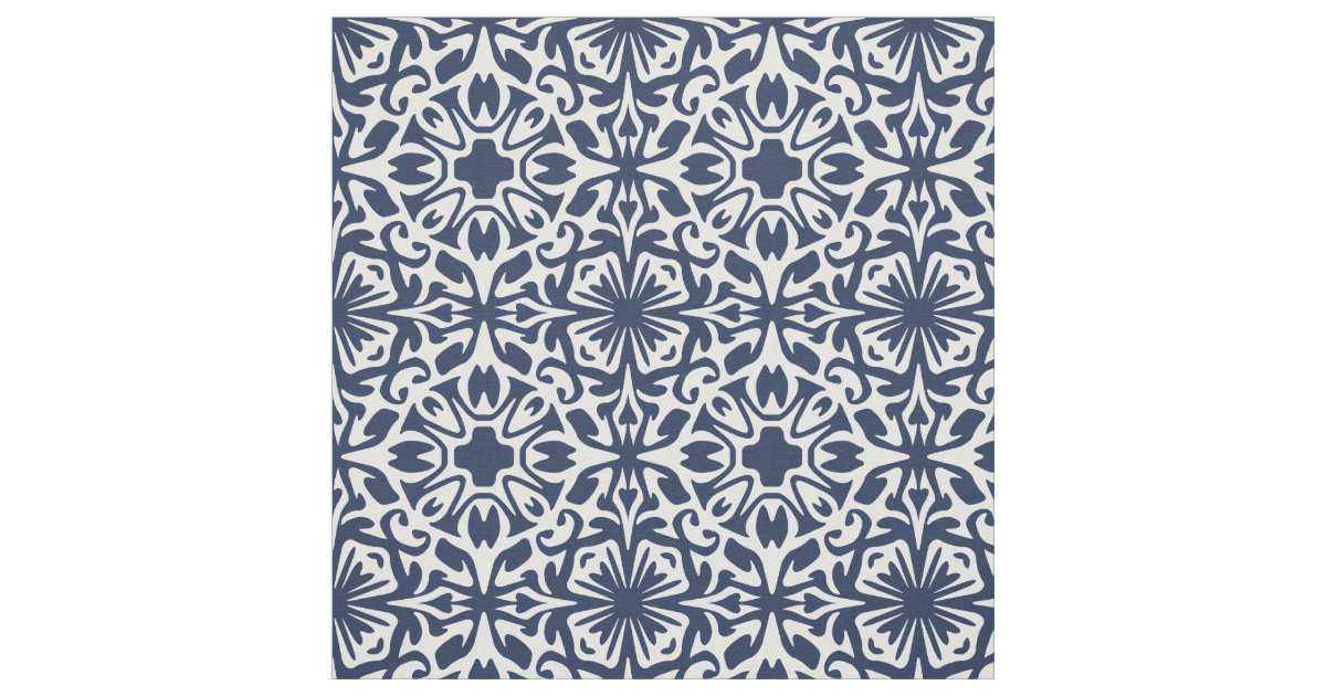 Any Color Mediterranean Spanish Tile Pattern Fabric | Zazzle