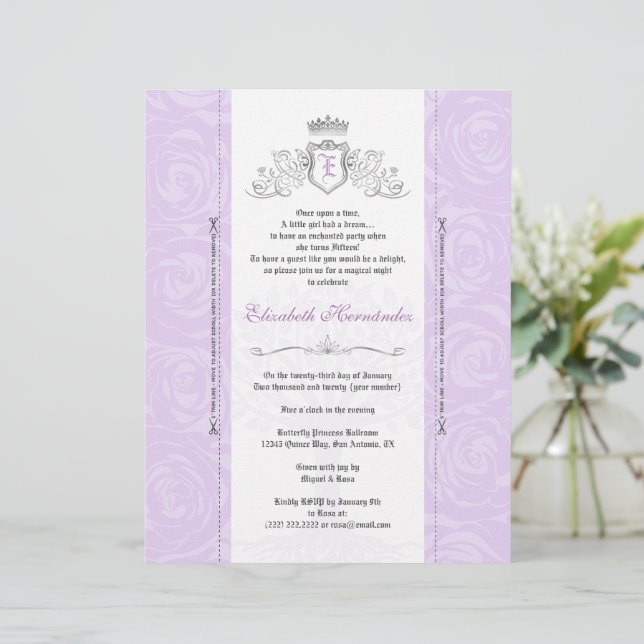 princess scroll invitations