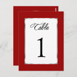 Any Color Table Number Simple Silver Frame | Zazzle