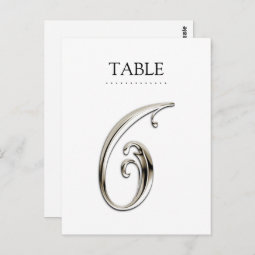 Any Color Table Numbers Fancy Silver | Zazzle