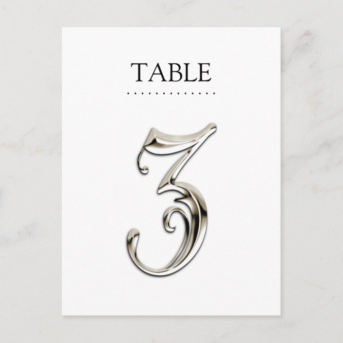 Any Color Table Numbers Fancy Silver | Zazzle.com