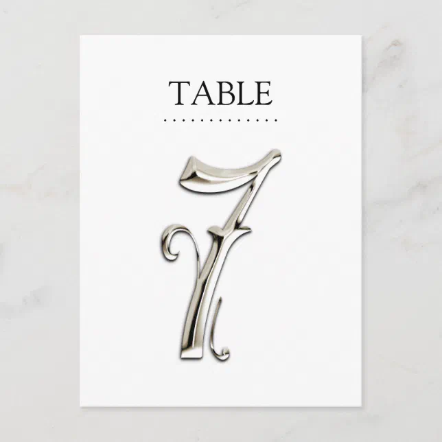 Any Color Table Numbers Fancy Silver | Zazzle