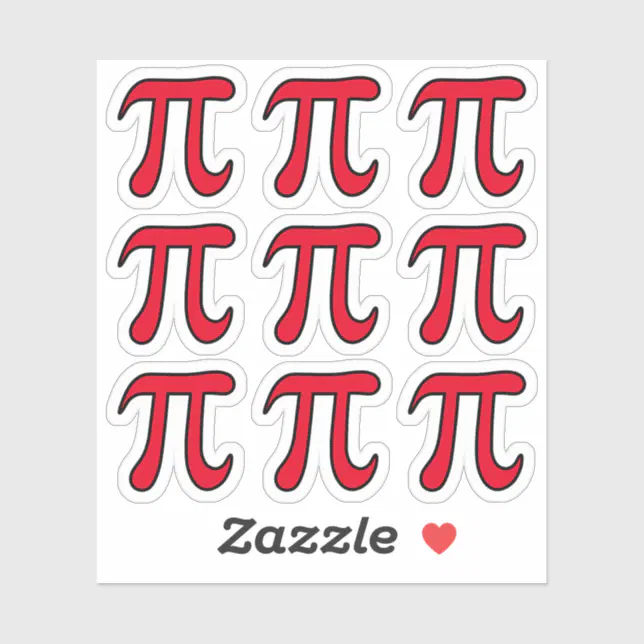 Any custom color pi symbol stickers | Zazzle