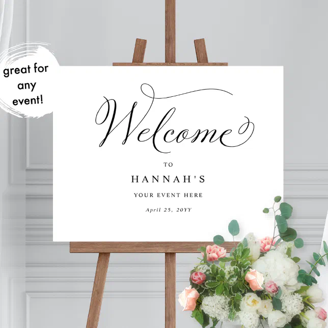 Any Event, Elegant Calligraphy Welcome Sign | Zazzle