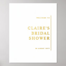 Any Event Elegant Modern Real Foil Welcome Sign | Zazzle