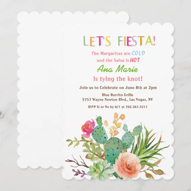 ANY EVENT - Fiesta Floral Cactus Invitation | Zazzle