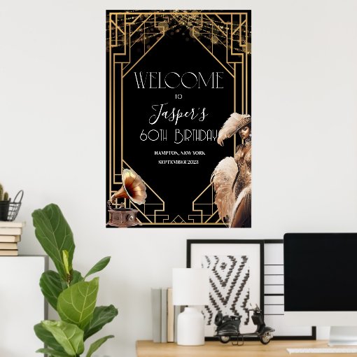 ANY EVENT - Roaring 20s Welcome Sign Poster | Zazzle