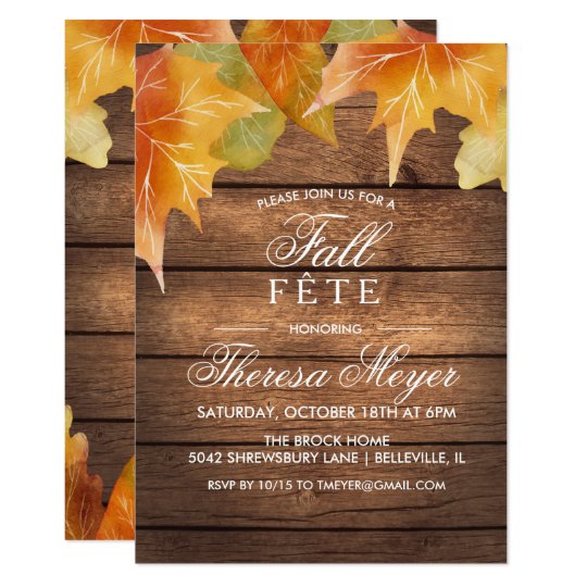 ANY EVENT - Rustic Autumn Fall Leaves Invitation | Zazzle.com