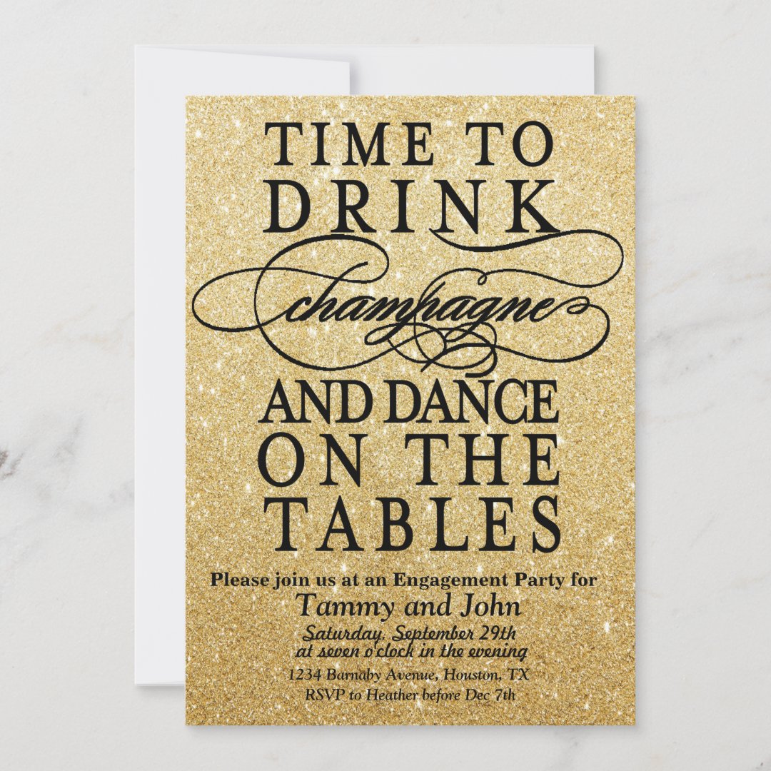 ANY EVENT - Time to Drink Champagne Invitation | Zazzle