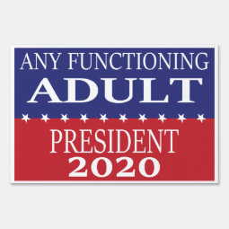 Any Functioning Adult 2020 Sign | Zazzle