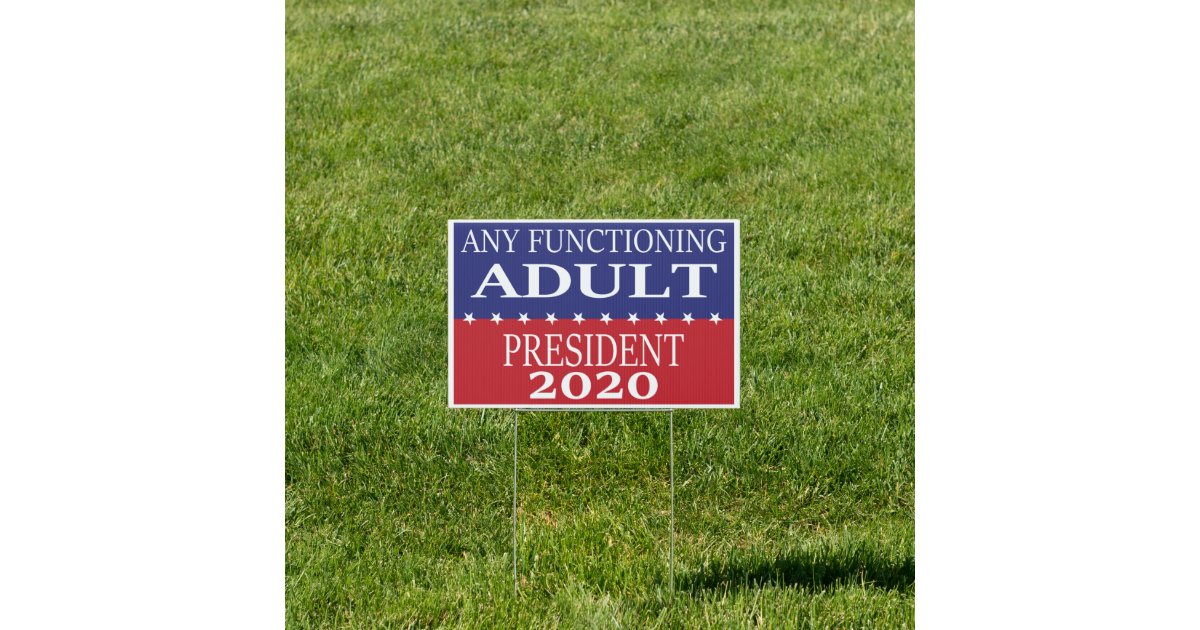 Any Functioning Adult 2020 Sign | Zazzle