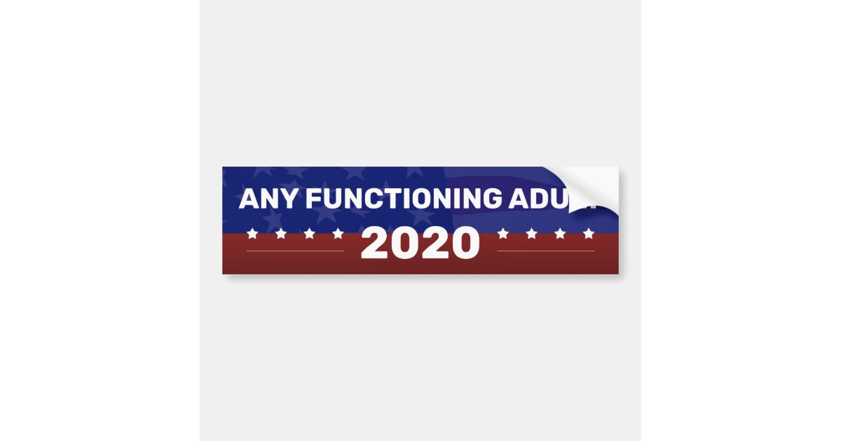 ANY FUNCTIONING ADULT BUMPER STICKER | Zazzle