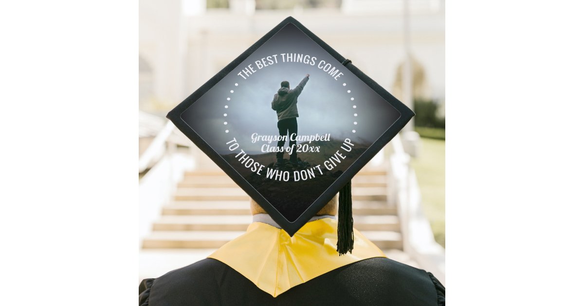Any Inspirational Quote & Photo Overlay Typography Graduation Cap ...