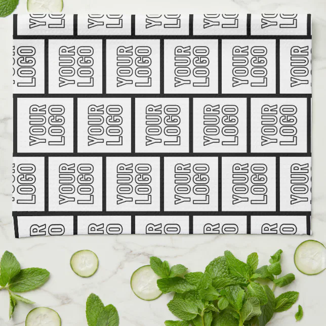 Any Logo or Image Repeating Pattern Kitchen Towel | Zazzle