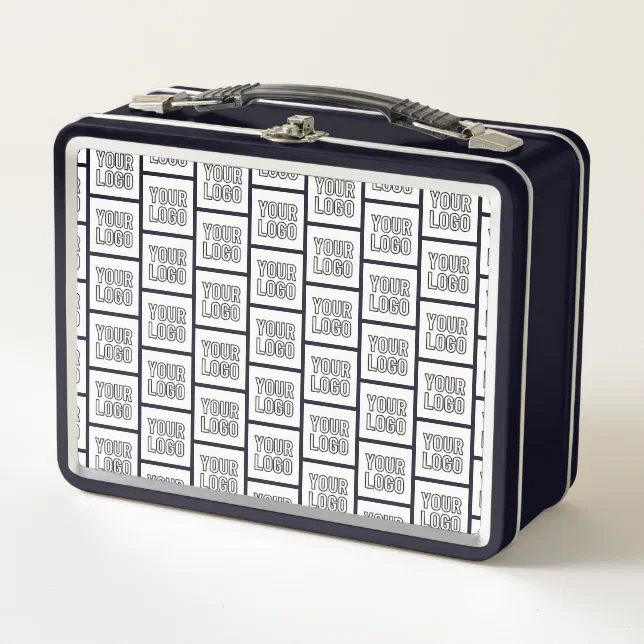 Any Logo or Image Repeating Pattern Metal Lunch Box | Zazzle