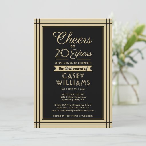 ANY Number Retirement Party Cheers Downloadable Invitation | Zazzle