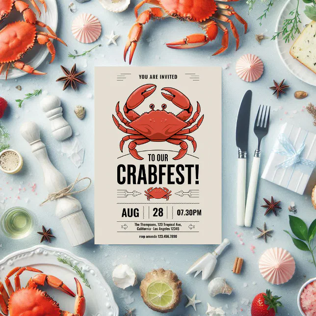 Any occasion Crab Fest Party Invitation | Zazzle