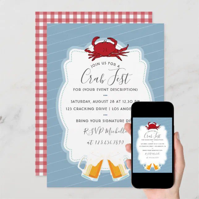 Any occasion Crab Fest Party Invitation | Zazzle