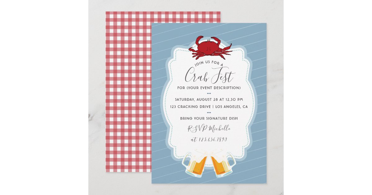 Any occasion Crab Fest Party Invitation | Zazzle