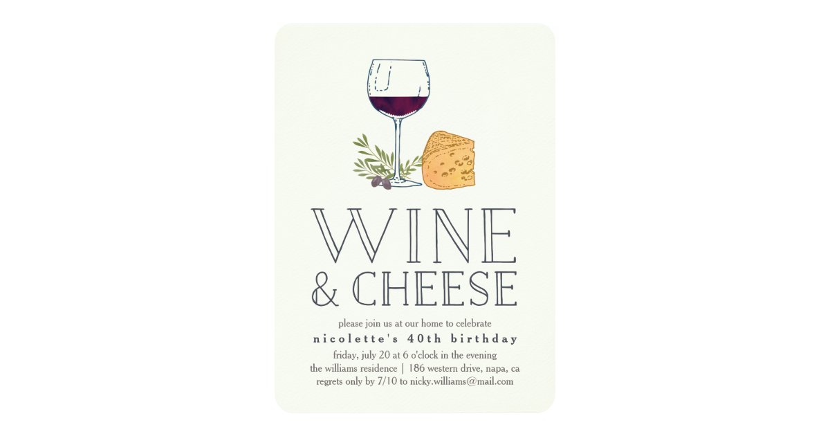 Any Occasion Wine And Cheese Party Invitation