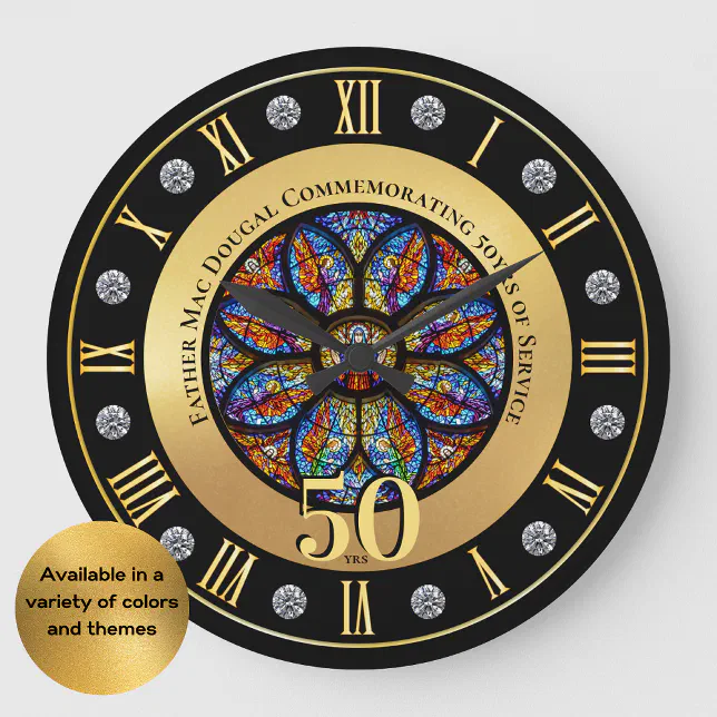 ANY Ordination Anniversary Personalized for Priest Large Clock | Zazzle