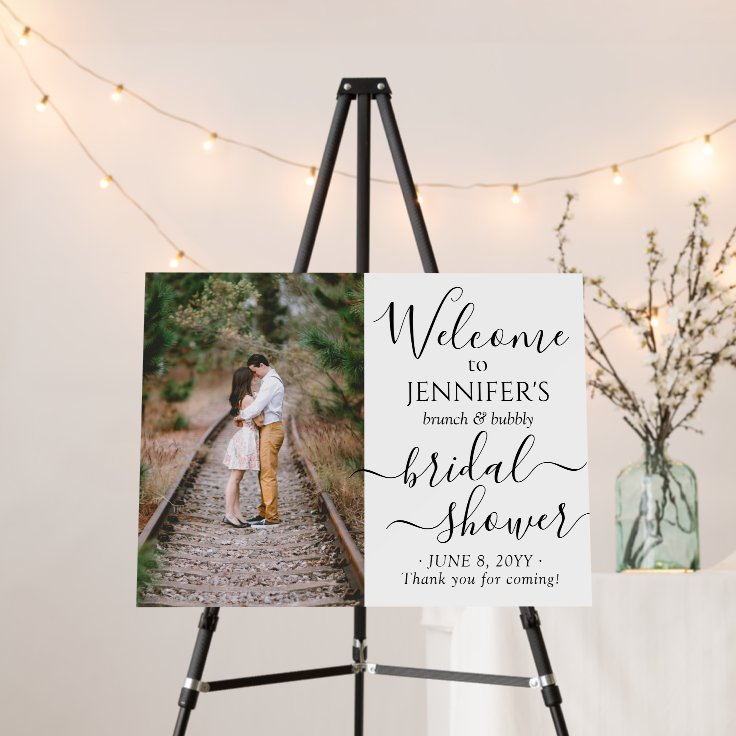 Any Theme Bridal Shower Welcome Calligraphy Photo Foam Board | Zazzle